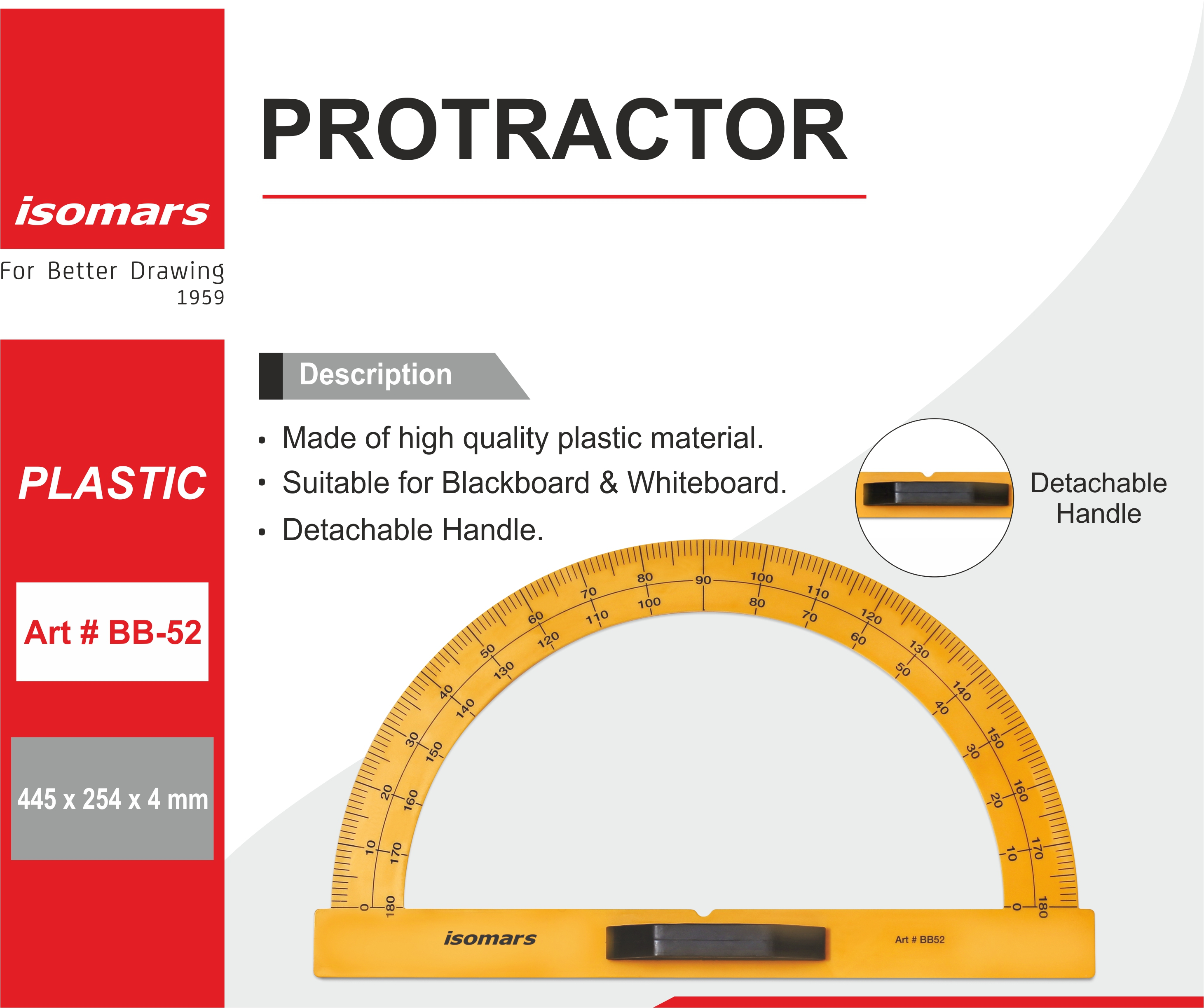 პროტრაქტორი Isomars 445x254x4მმ · საკანცელარიო