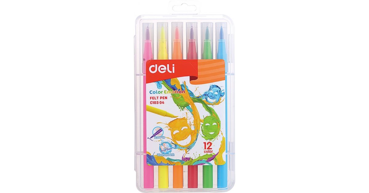 Aqua Dual Marker Deli Color Emotion 12 Colors · Stationery