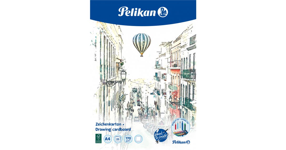 Drawing cardboard Pelikan 170gsm C4 25 Sheets · Stationery