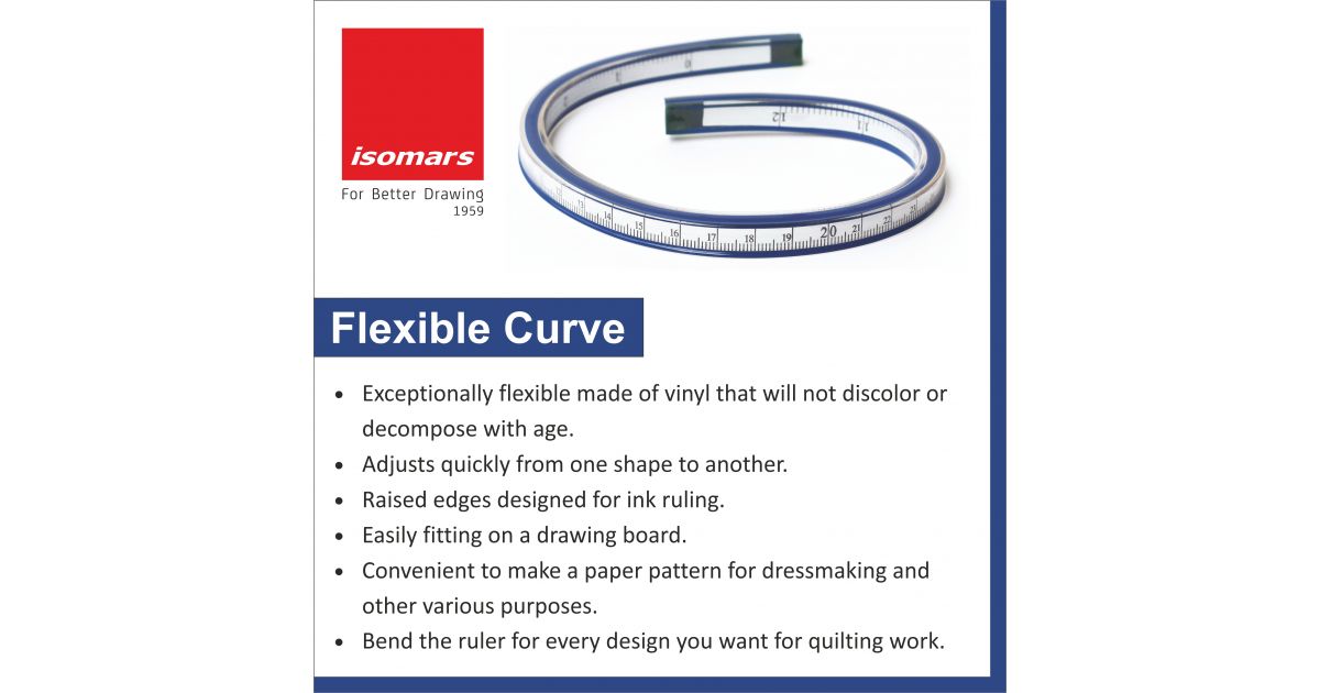 Flexible Curve with Marking and inking edge Isomars 45cm · Stationery