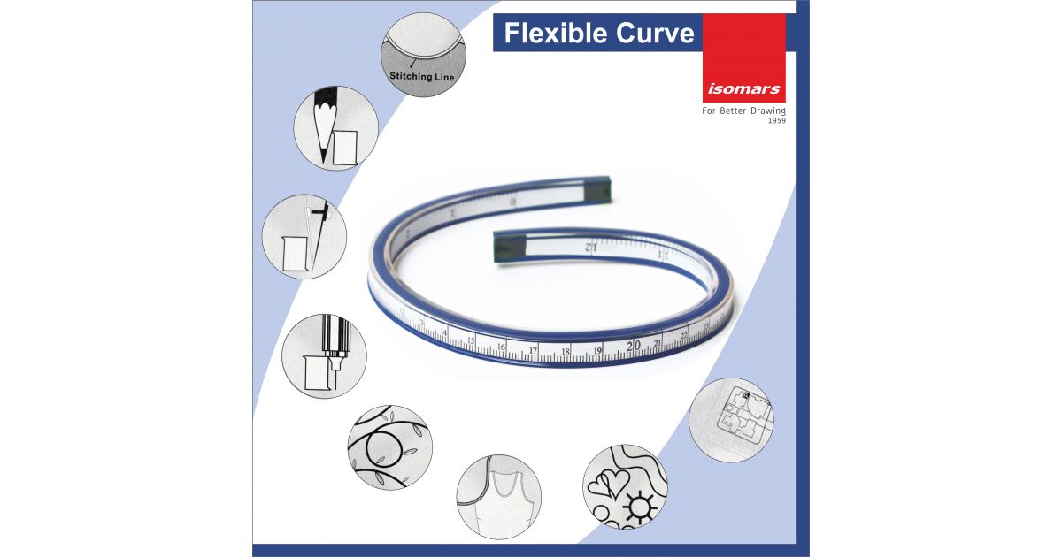 Flexible Curve with Marking and inking edge Isomars 50cm · Stationery