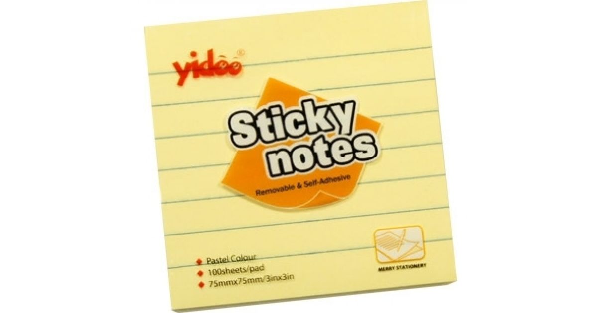 Lined Sticky Notes A03L Merry Stationery 75x75mm 100 Sheets · Stationery