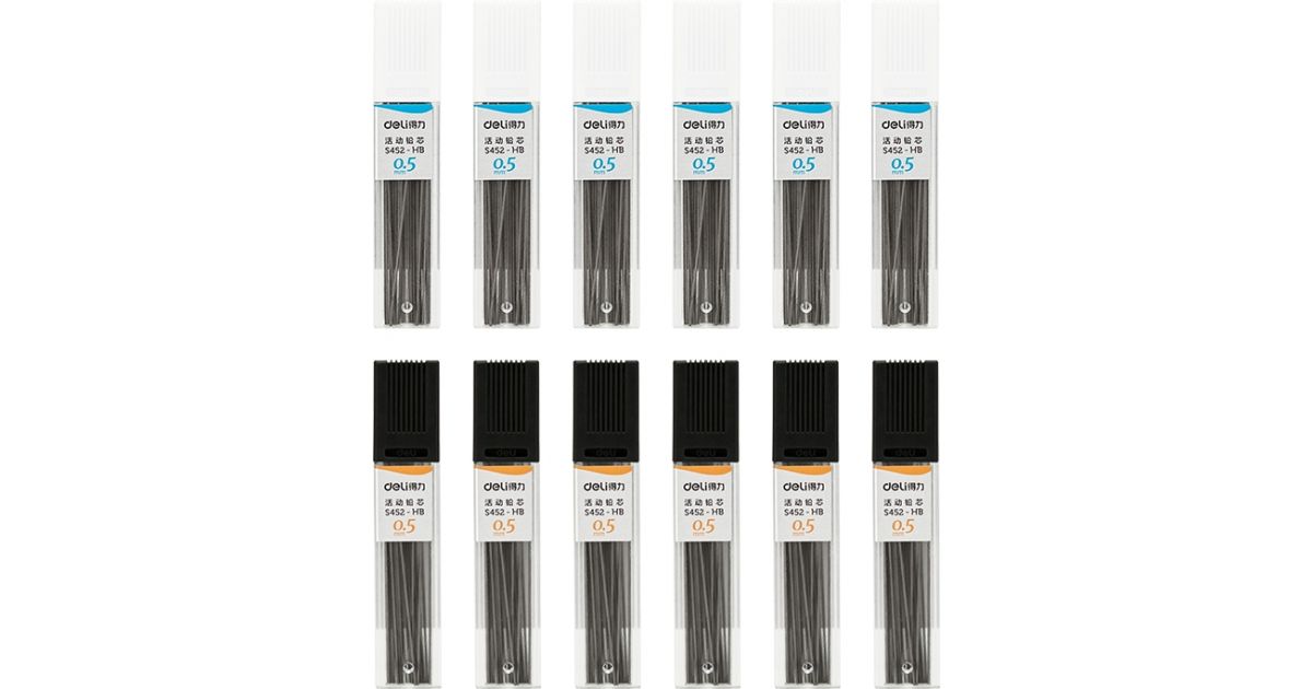 Mechanical Pencil leads HB Deli 0.5mm Tip 20 Pieces · Stationery