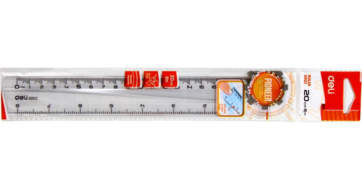 Ruler Deli 20cm · Stationery